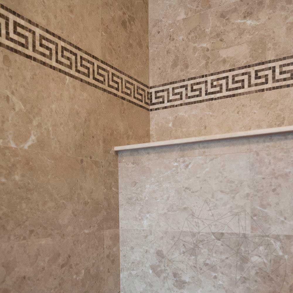 Dark Emperador & Burdur Beige Marble Polished Versace Border 13.5 x 27 ...