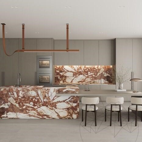 Patagonia Rose Polished Marble| Countertop Stairs - PIATRAONLINE.com