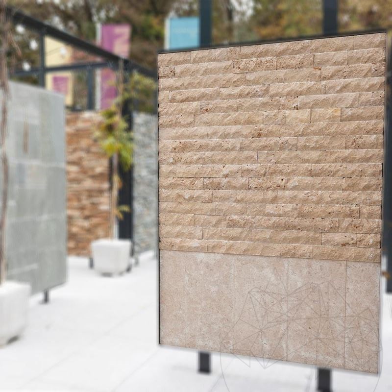 Splitface natural stone Noce Splitface Travertine 7.5 cm x FL x 2.2 cm - PIATRAONLINE.com